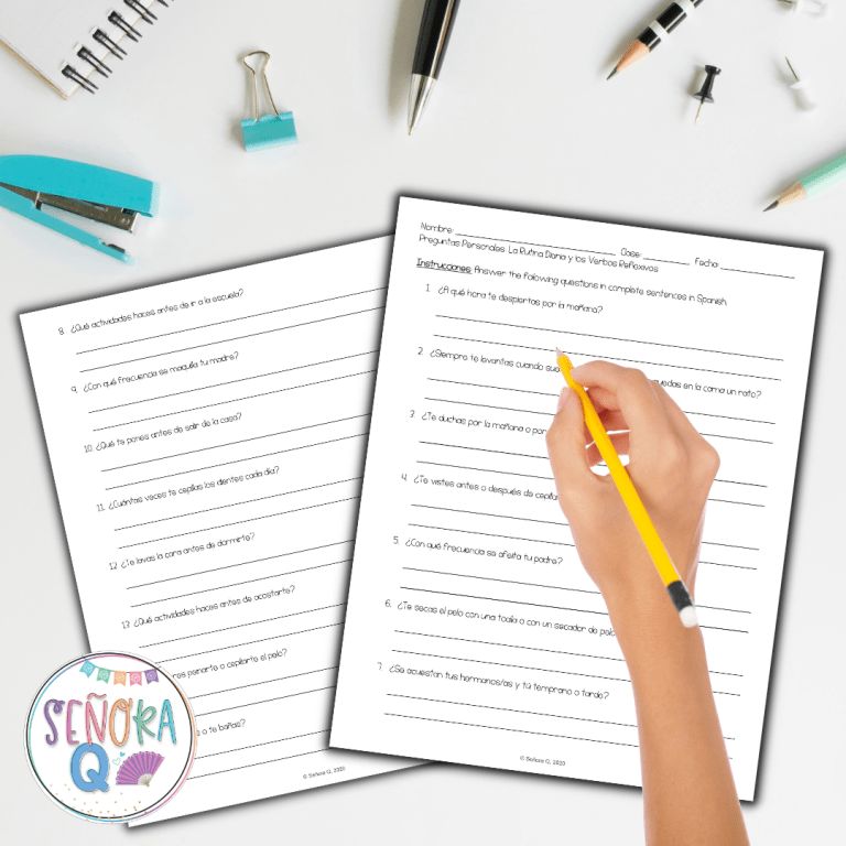 15+ Activities For Your Spanish Daily Routine and Reflexive Verbs Unit ...