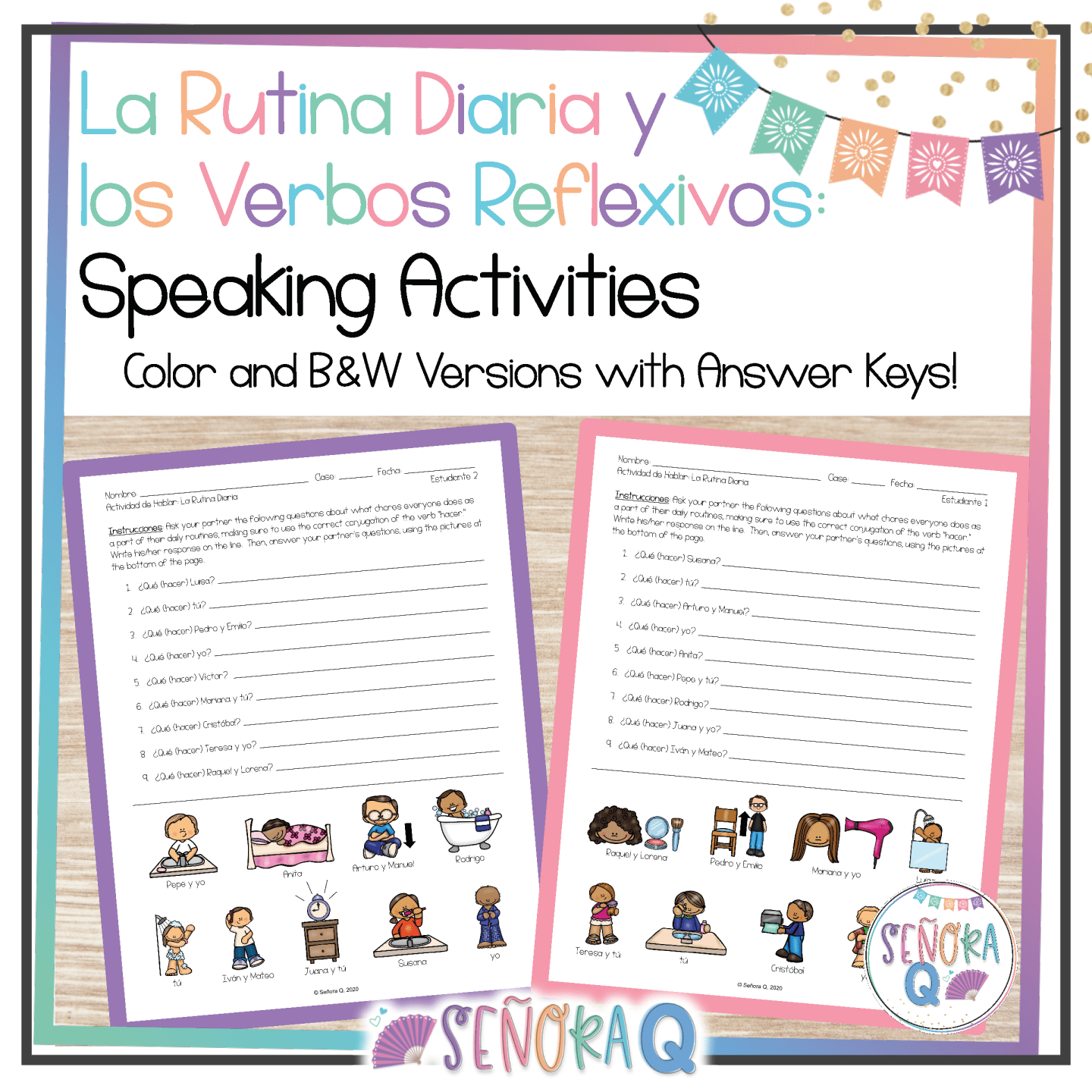 15+ Activities For Your Spanish Daily Routine and Reflexive Verbs Unit ...