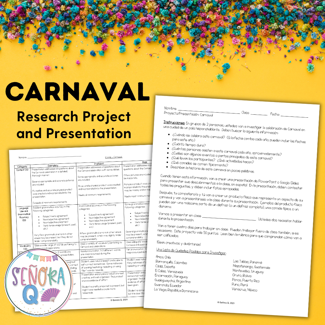 Carnaval Activity Ideas for Spanish Class – Señora Q